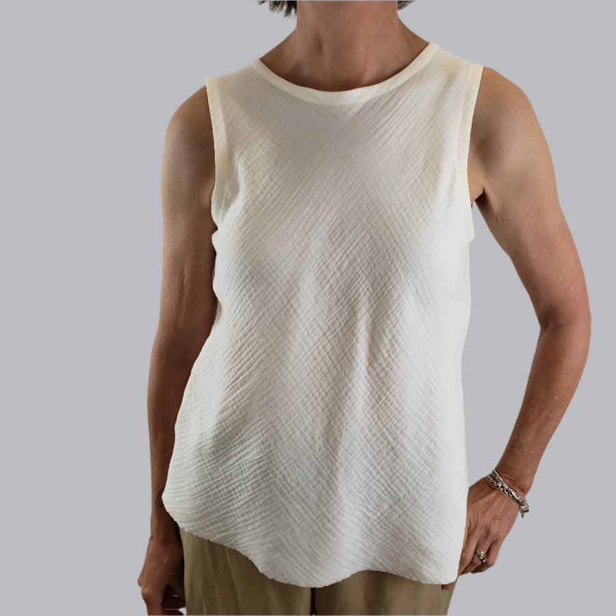 Jayne Tank Cotton Gauze Ivory – MURIEL DOMBRET [clothes]